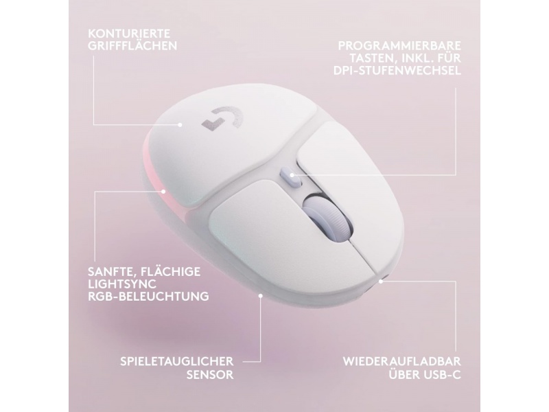 Logitech G705 Ασύρματο RGB Gaming Ποντίκι 8200 DPI White Mist